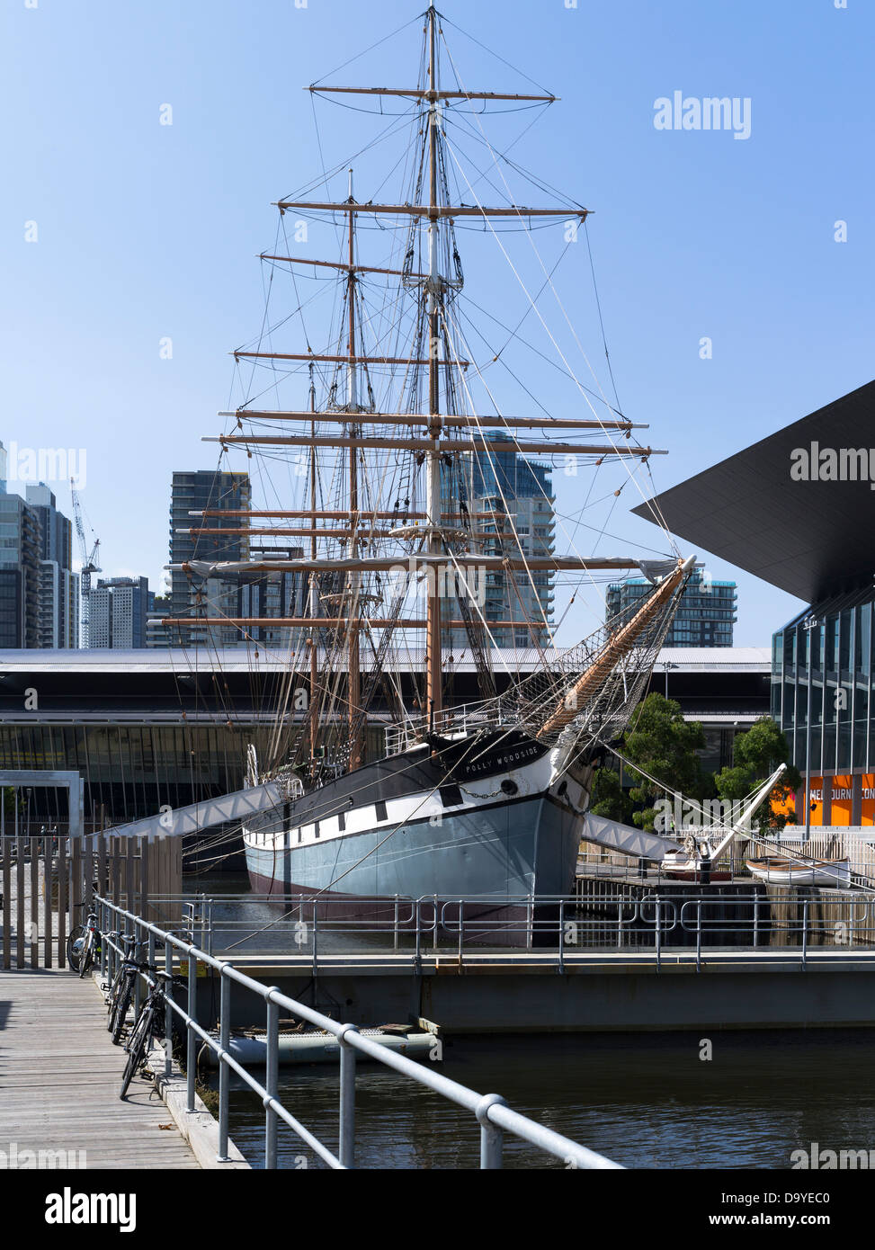 dh MELBOURNE AUSTRALIA Tall ship in the boatbuilders yard dock Stock ...