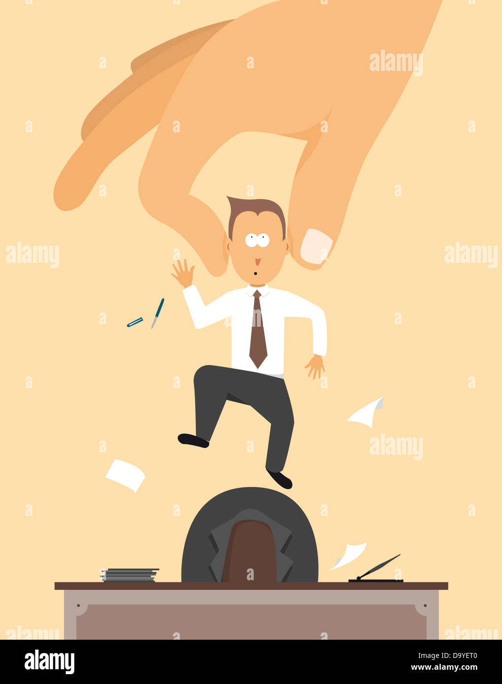 Fired / Layoff or Hand removing employee from desk Stock Photo - Alamy