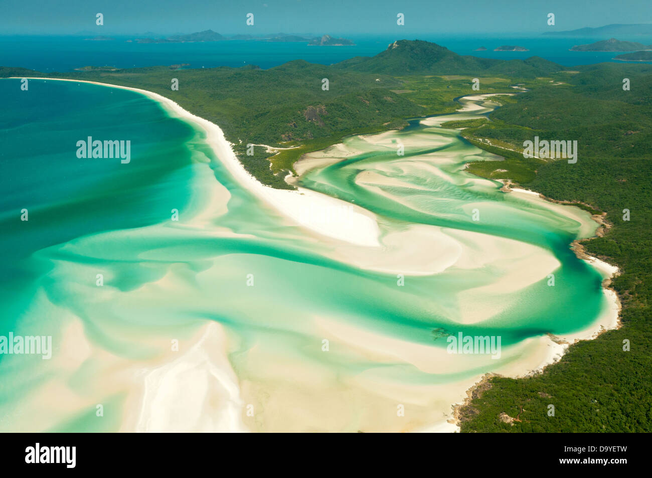 Aerial of Hill Inlet, Whitsunday Island, Queensland, Australia Stock ...