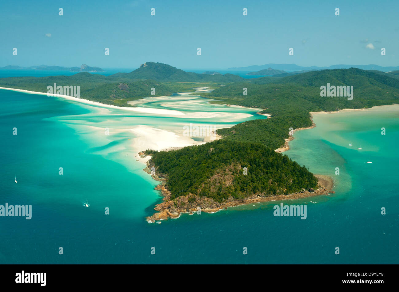 Aerial of Hill Inlet, Whitsunday Island, Queensland, Australia Stock ...