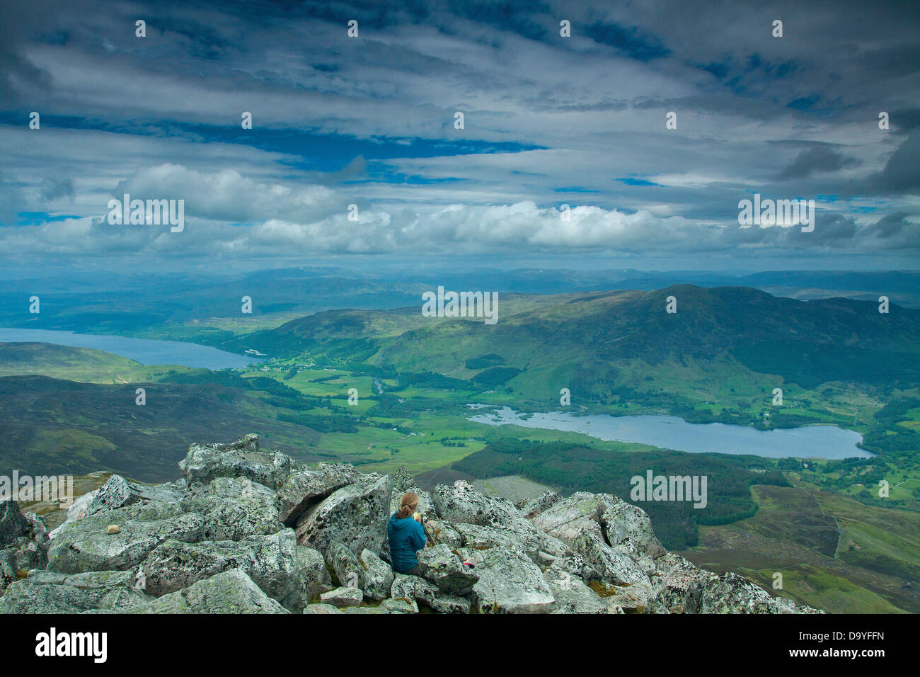 Kinloch Rannoch, Loch Rannoch and Dunalastair Water from the summit of ...