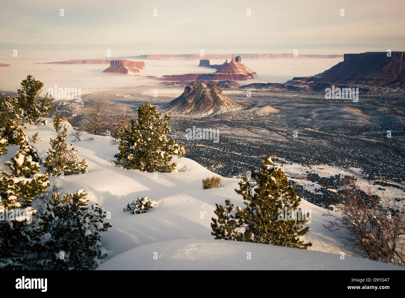 A scenic landscape image of desert scenery in winter Stock Photo - Alamy