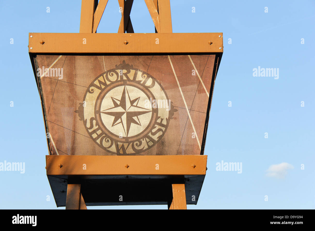 World Showcase sign at Epcot Center, Lake Buena Vista, Florida Stock ...