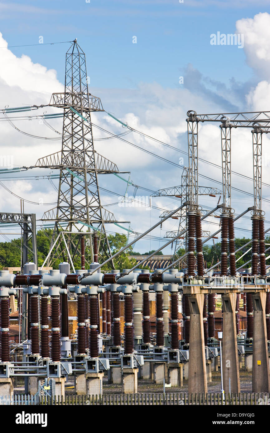 Electricity substation at Heysham Nuclear Power Station, Heysham ...