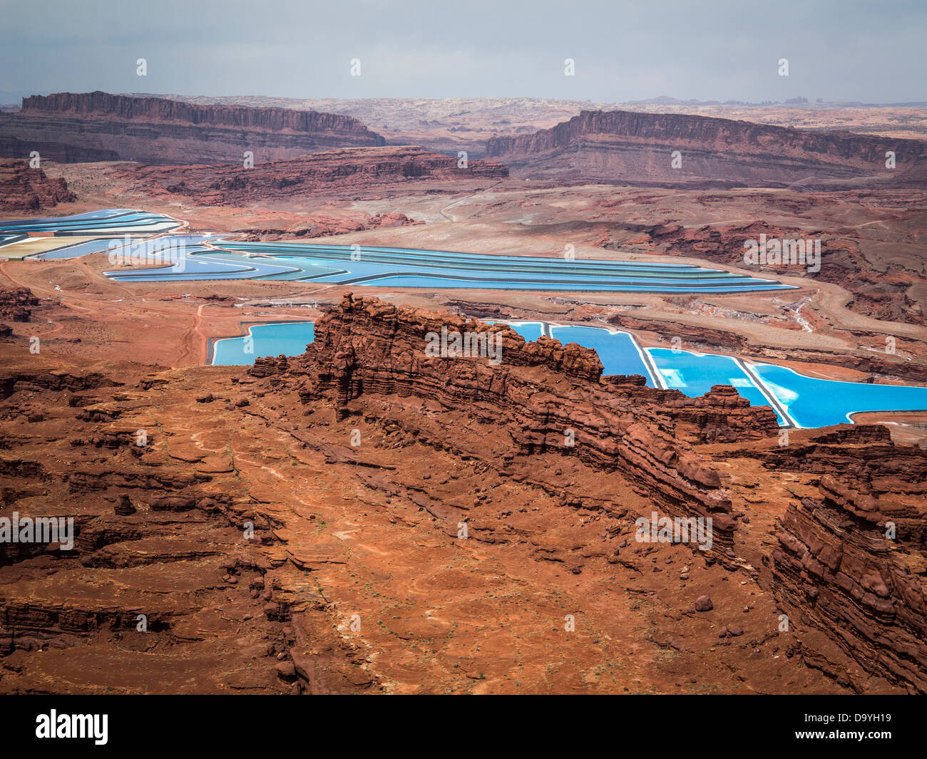A view of potash mining settling ponds Stock Photo - Alamy