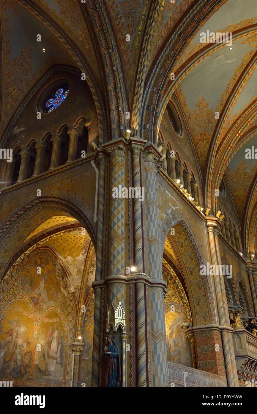interior details Matthias Church, Castle District, Budapest Hungary ...