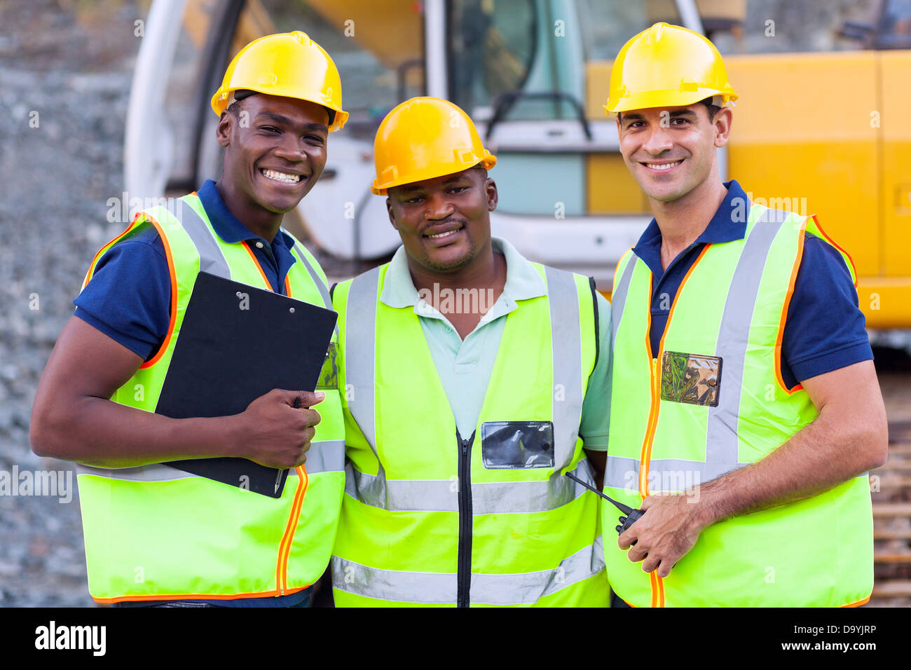portrait of smiling construction workers Stock Photo - Alamy