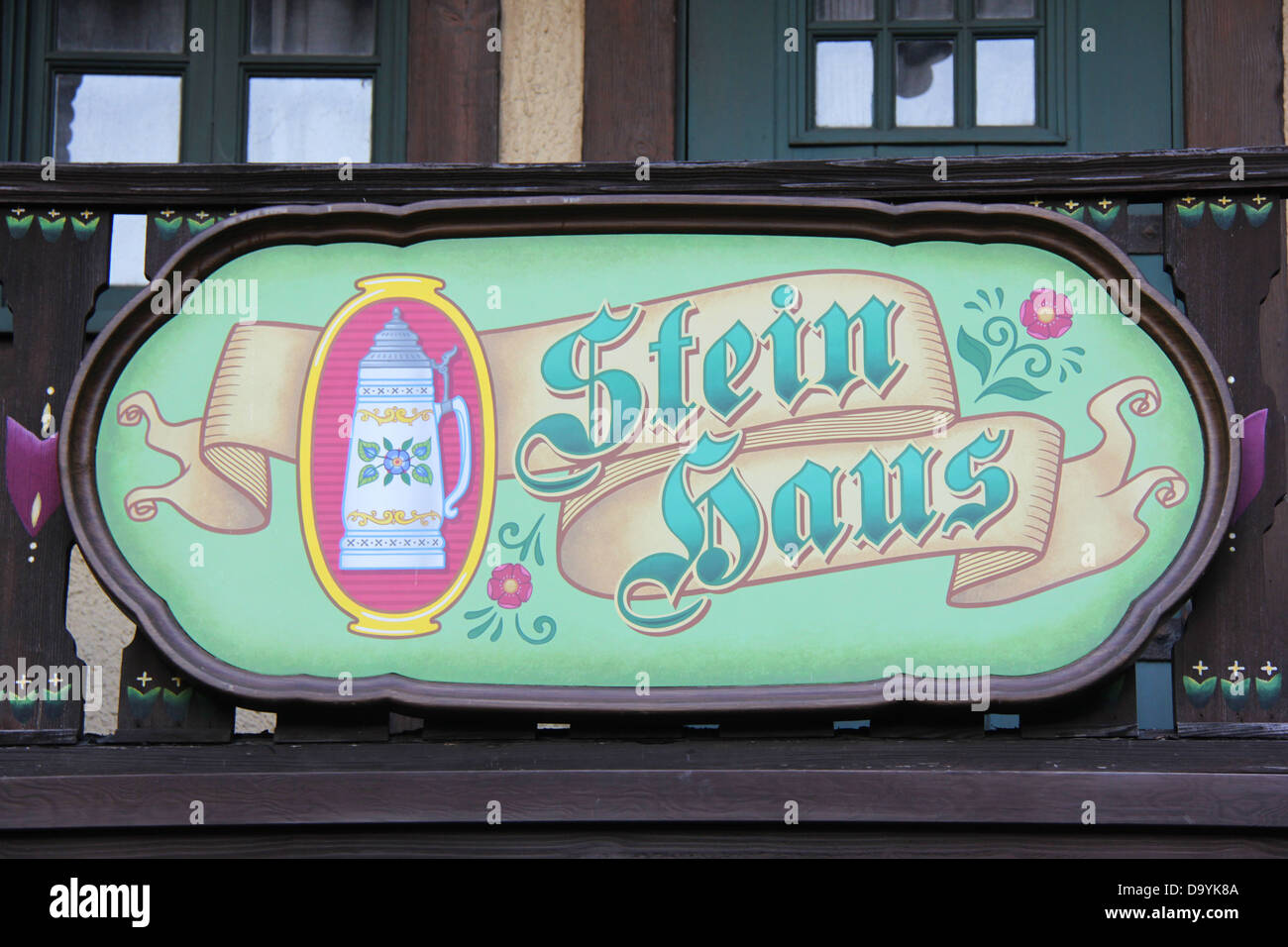 Germany pavilion at Epcot Center World Showcase. Sign in a store ...