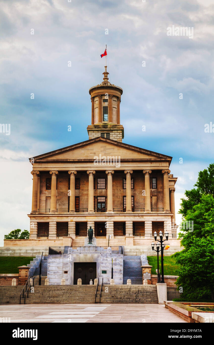 Tennessee State Capitol building in Nashville, TN in the evening Stock ...