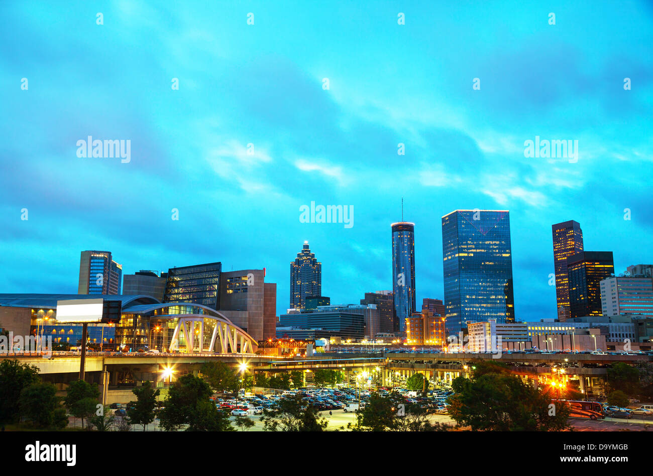 Downtown Atlanta, Georgia at night time Stock Photo - Alamy