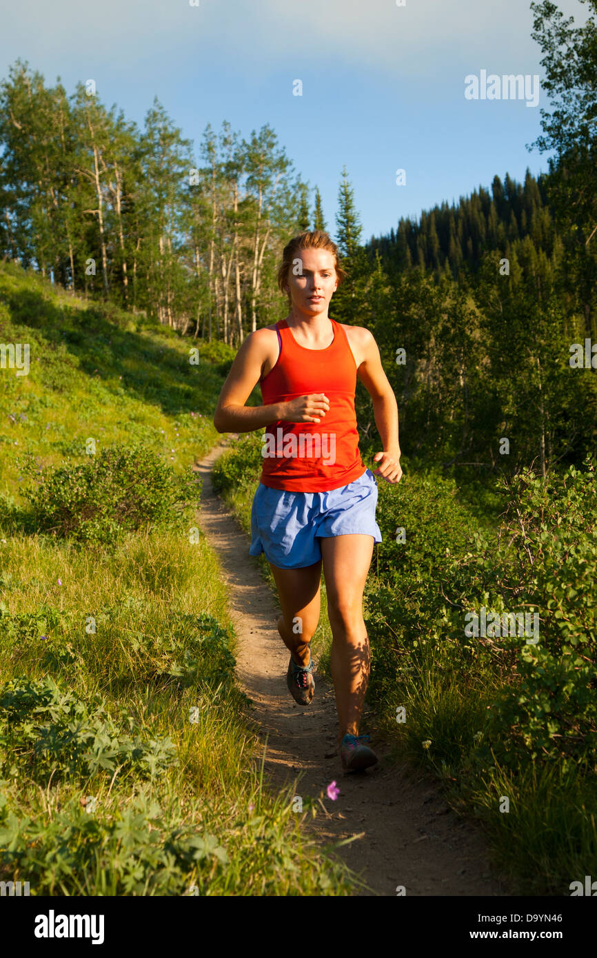 Women trail running Stock Photo - Alamy