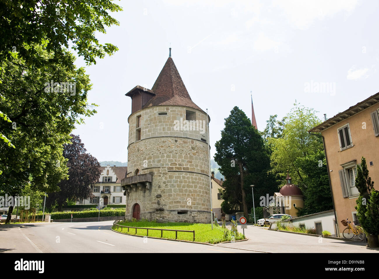 Switzerland, Canton Zug, Zug, Tower of city Stock Photo - Alamy