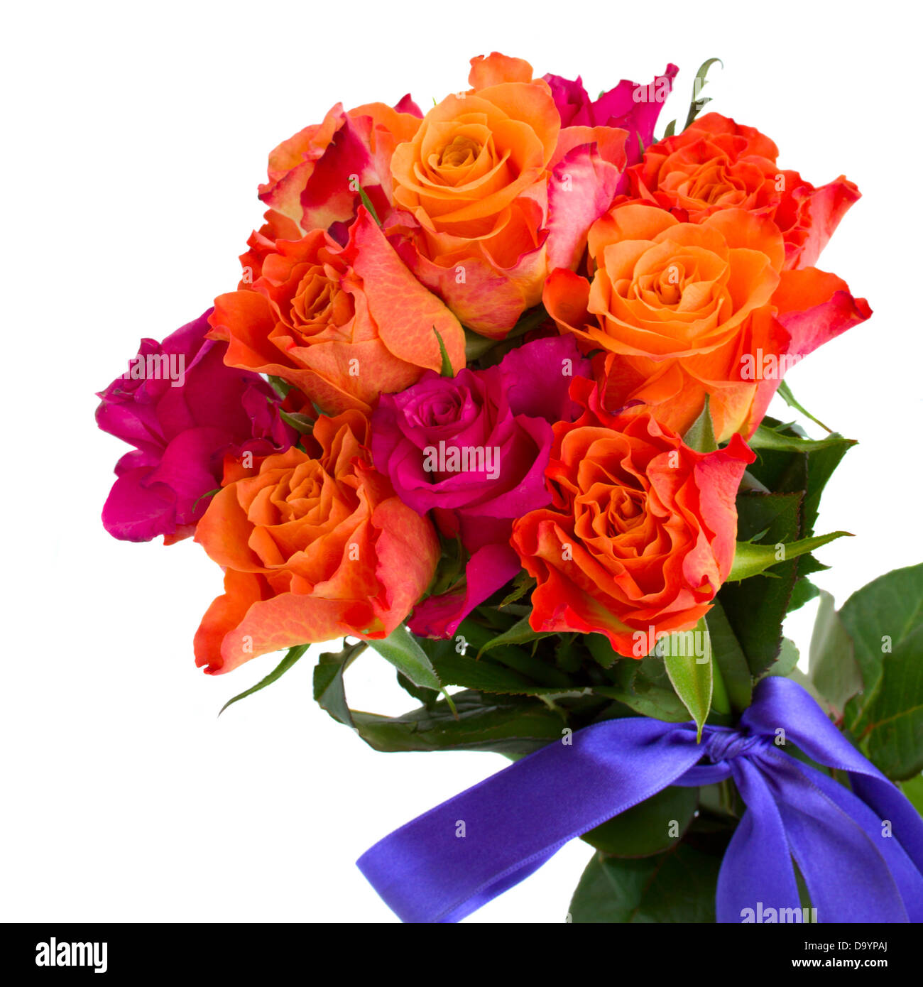 bouquet of pink and orange roses Stock Photo - Alamy