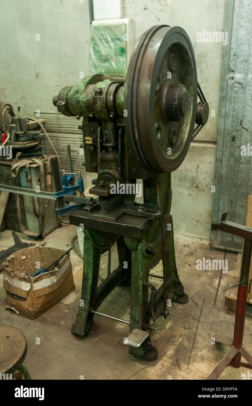 shop press used to press the iron or steel Stock Photo - Alamy