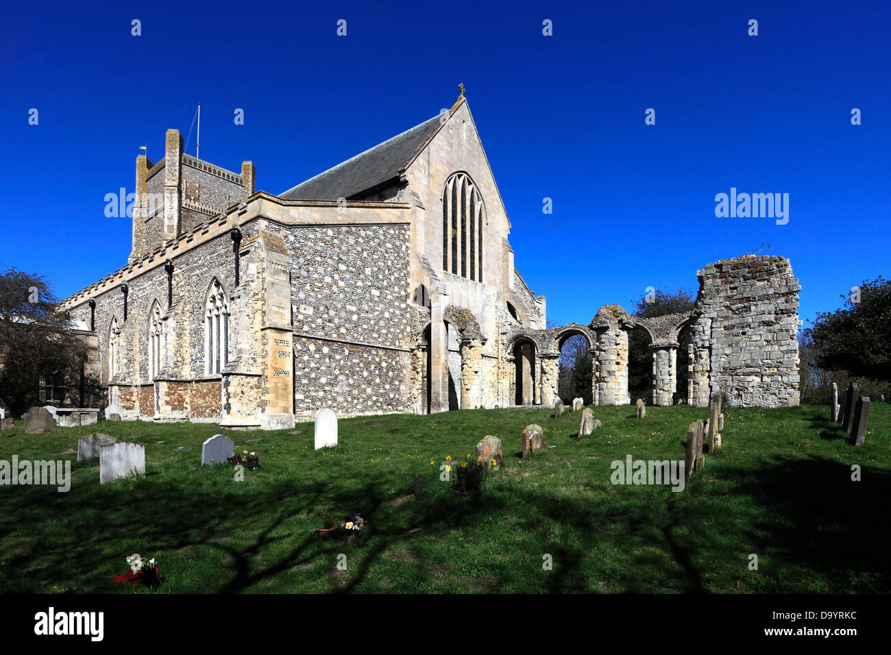 Summer, St Bartholomews parish church, Orford village, Suffolk County ...