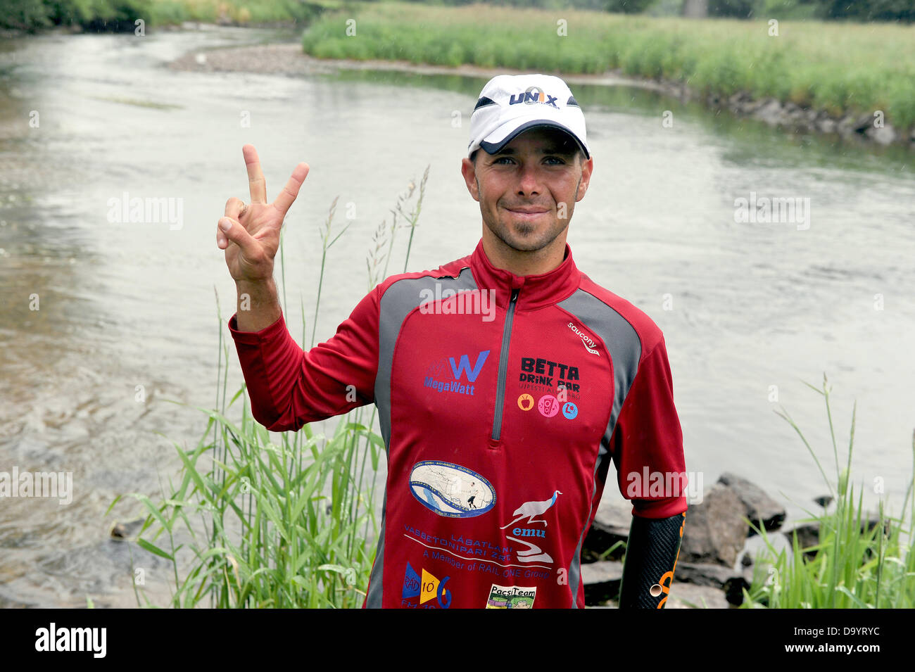 Peter Molnar arrives at the source of the Danube in Donaueschingen in ...