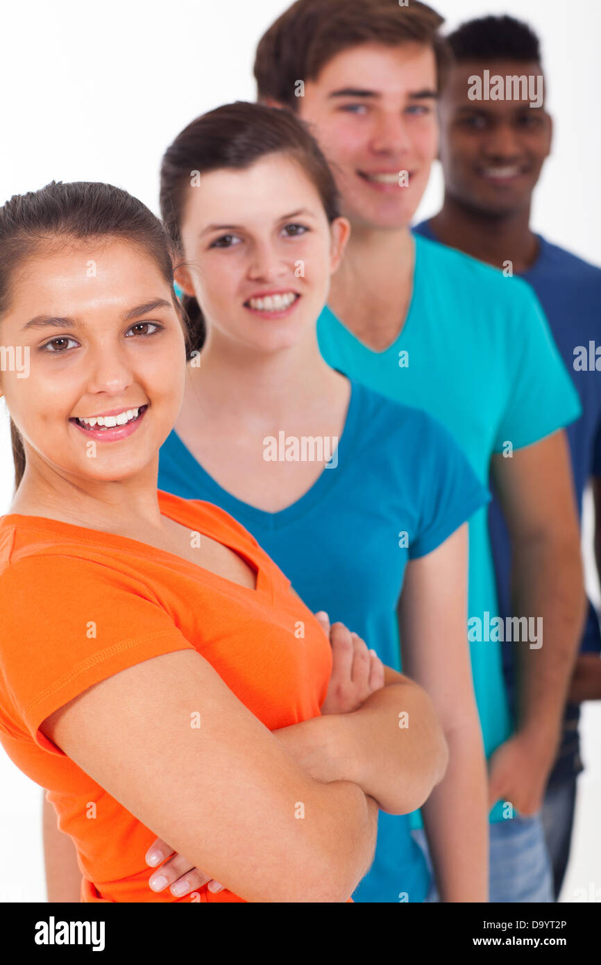 cute diversity of young teenagers isolated on white background Stock ...
