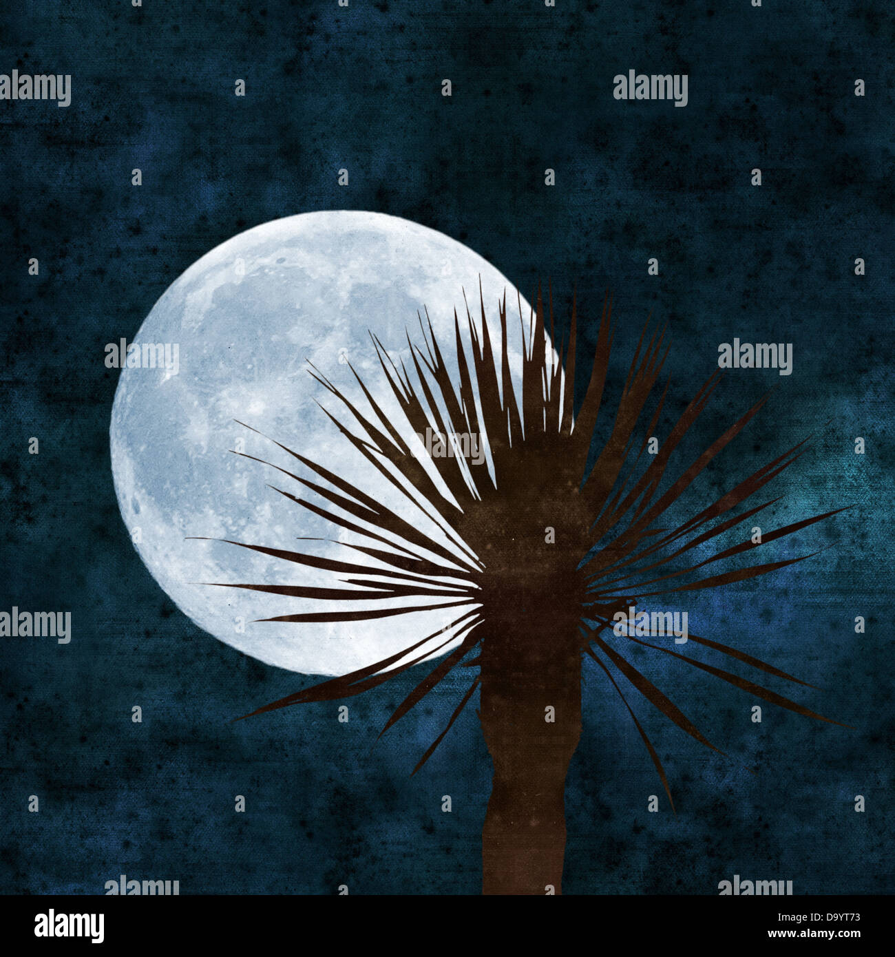 Full moon collage with paper texture hi-res stock photography and ...