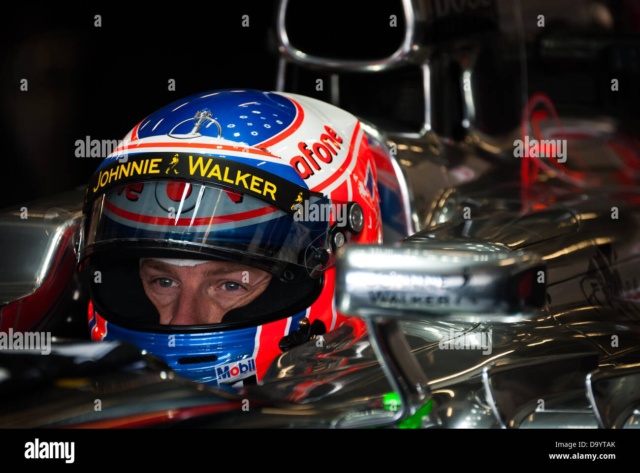 Jenson Button at the British Formula One (F1) Grand Prix, Silverstone ...