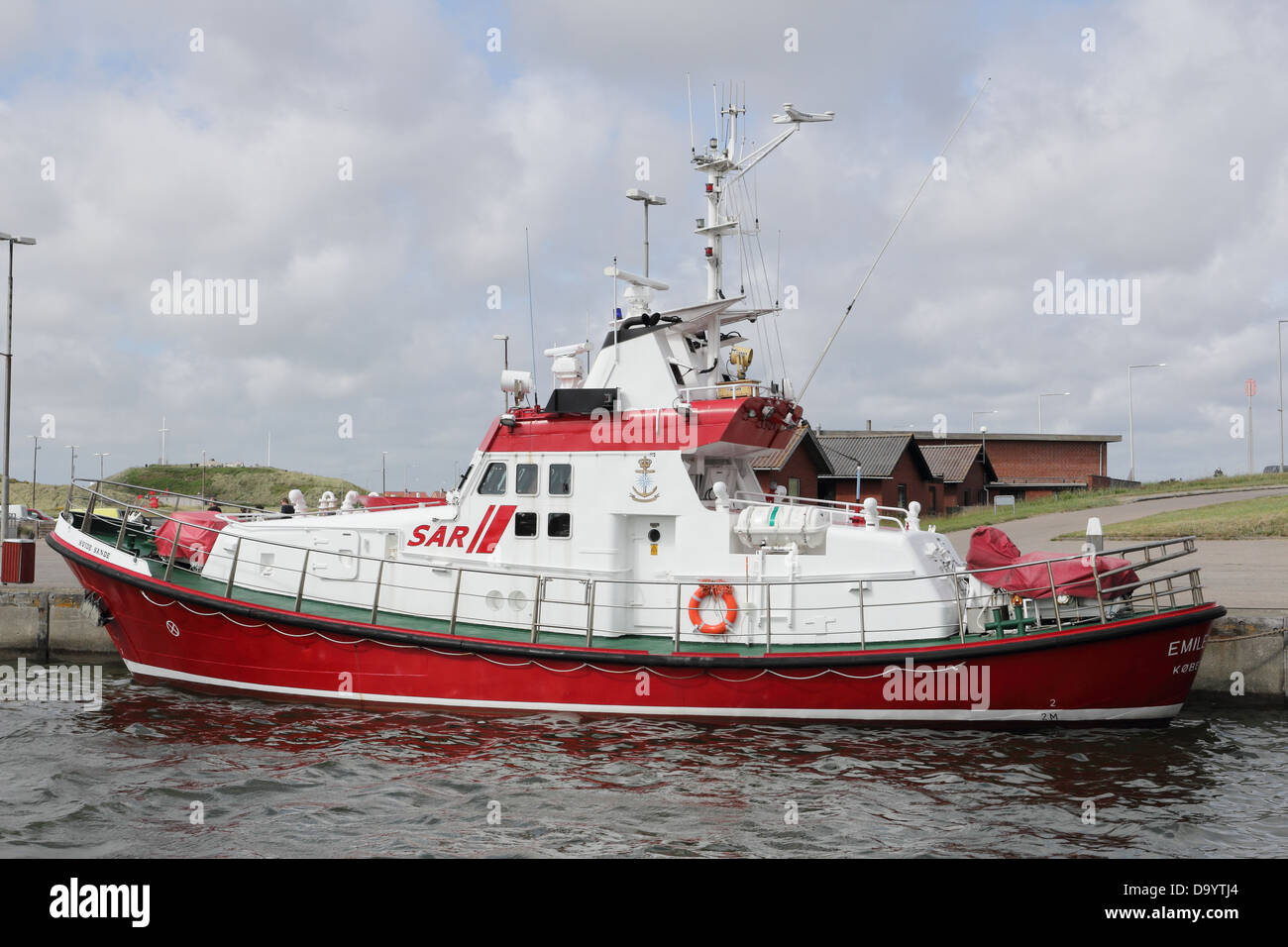 Lifeboat SAR Emile Robin in Hvide Sande harbour, Denmark Stock Photo ... Lifeboat SAR Emile Robin in Hvide Sande harbour, Denmark Stock Photo ...
