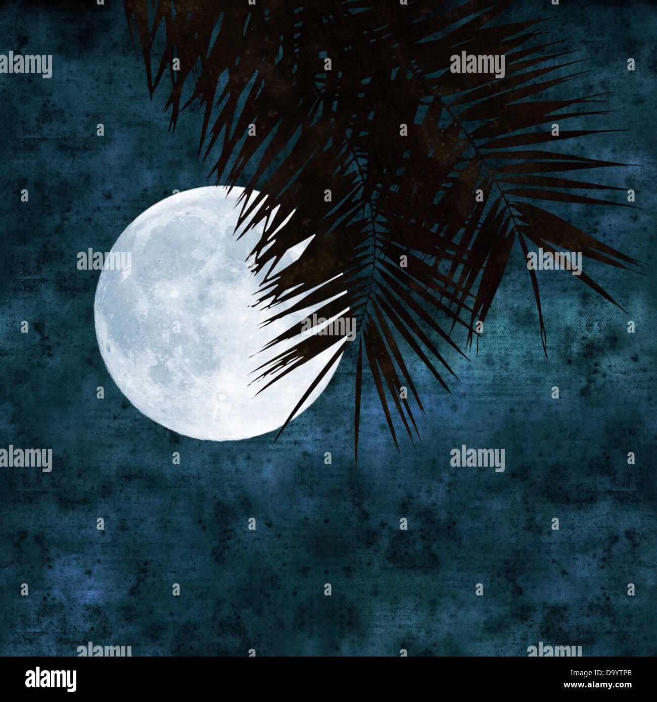 Full moon collage with paper texture hi-res stock photography and ...