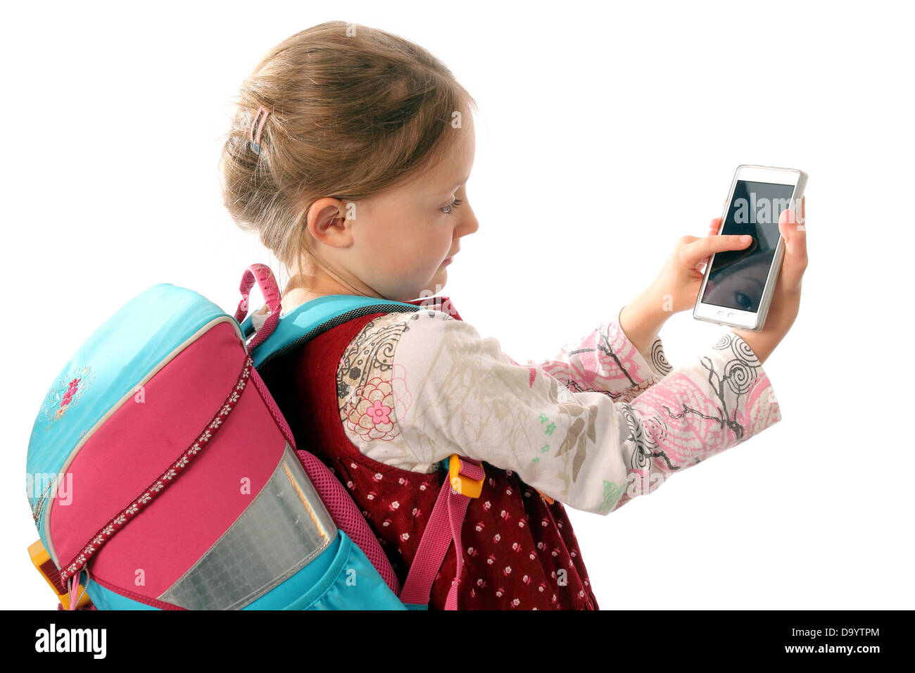 Children with mobile phone and touch screen Stock Photo - Alamy