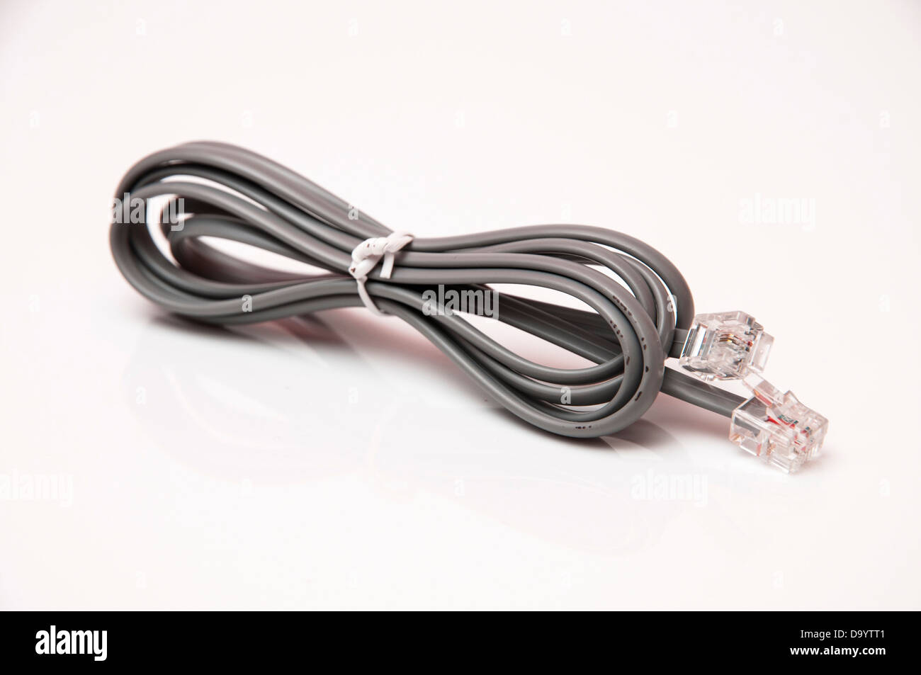 gray telephone cable to connect the router Stock Photo - Alamy