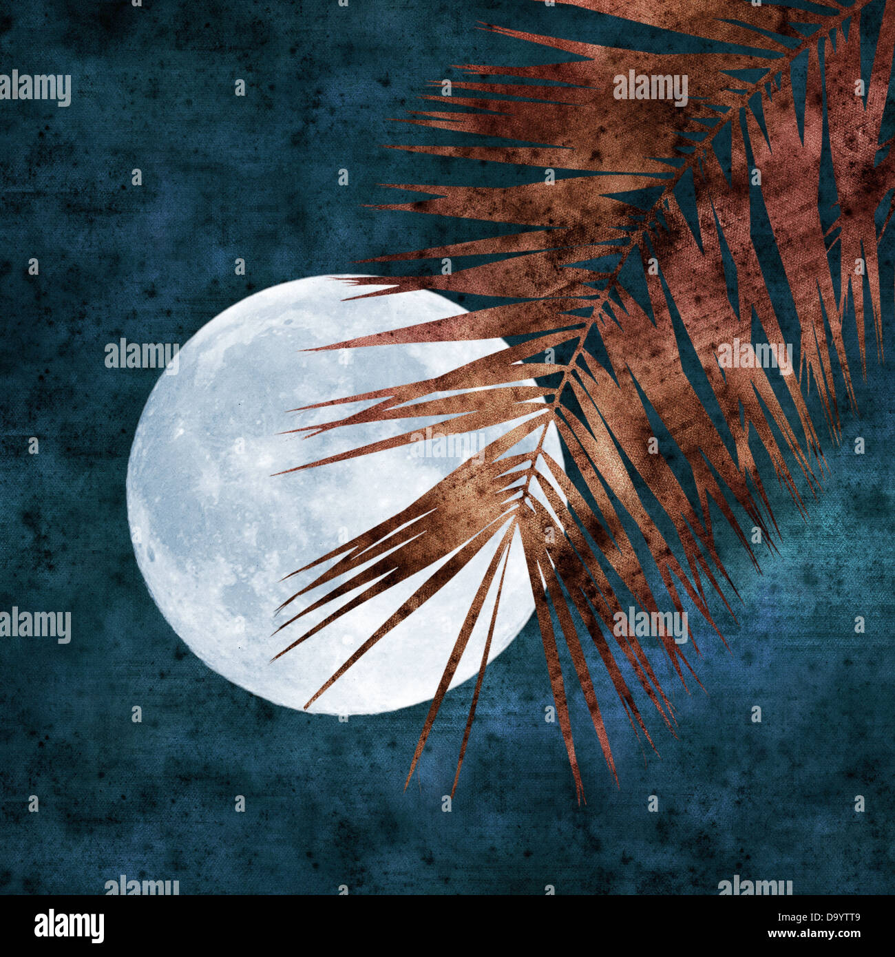 Full moon collage with paper texture hi-res stock photography and ...