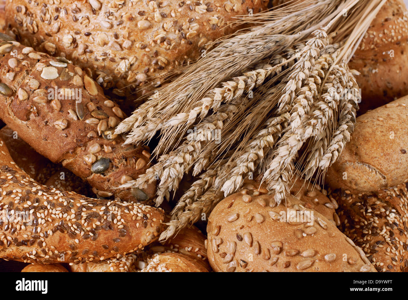 Fresh bakery products and wheat Stock Photo - Alamy