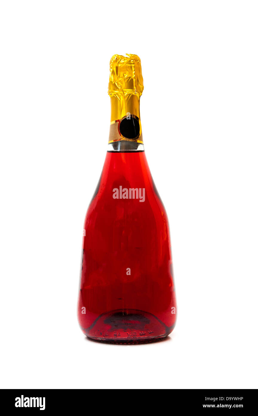 Red champagne on a white background Stock Photo - Alamy