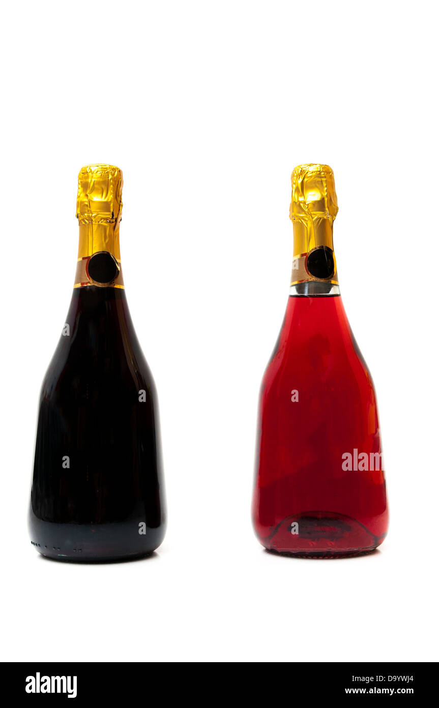 Champagne red and black on a white background Stock Photo - Alamy