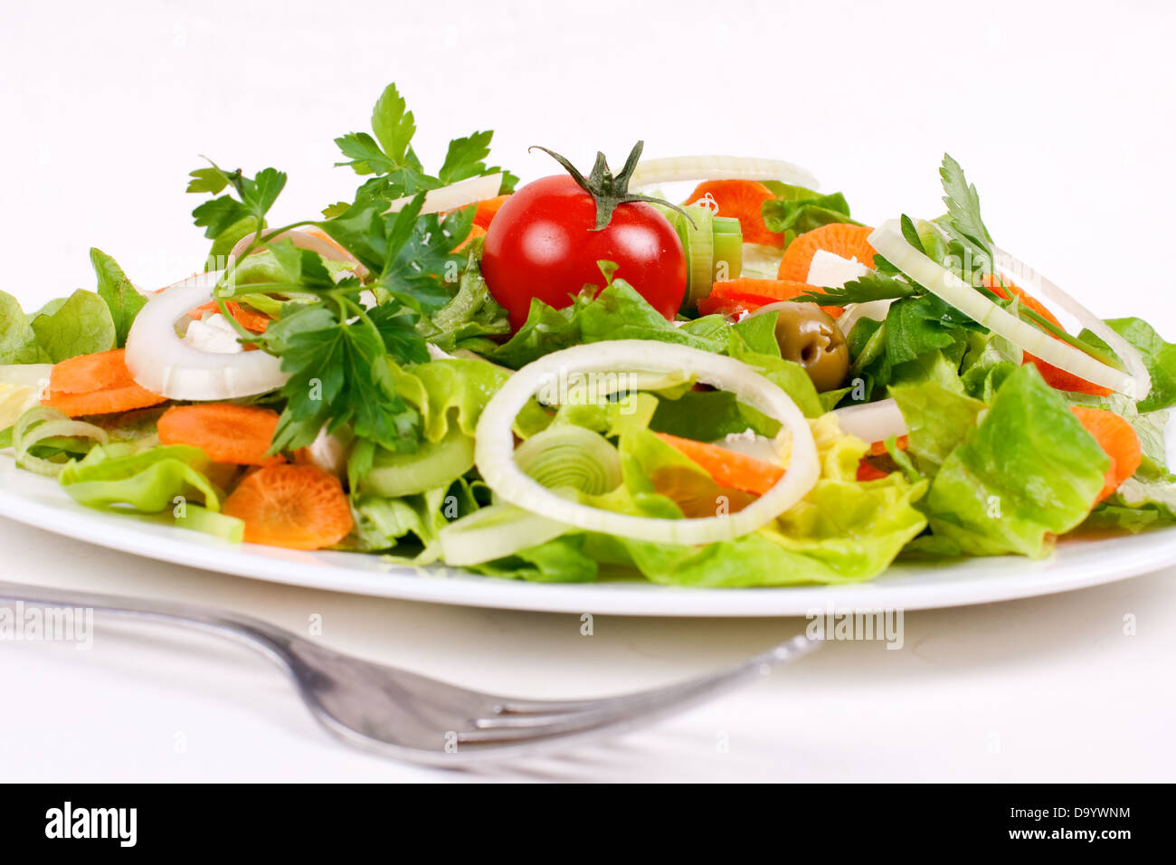 Healthy food by mix vegetable with focus on tomato Stock Photo - Alamy