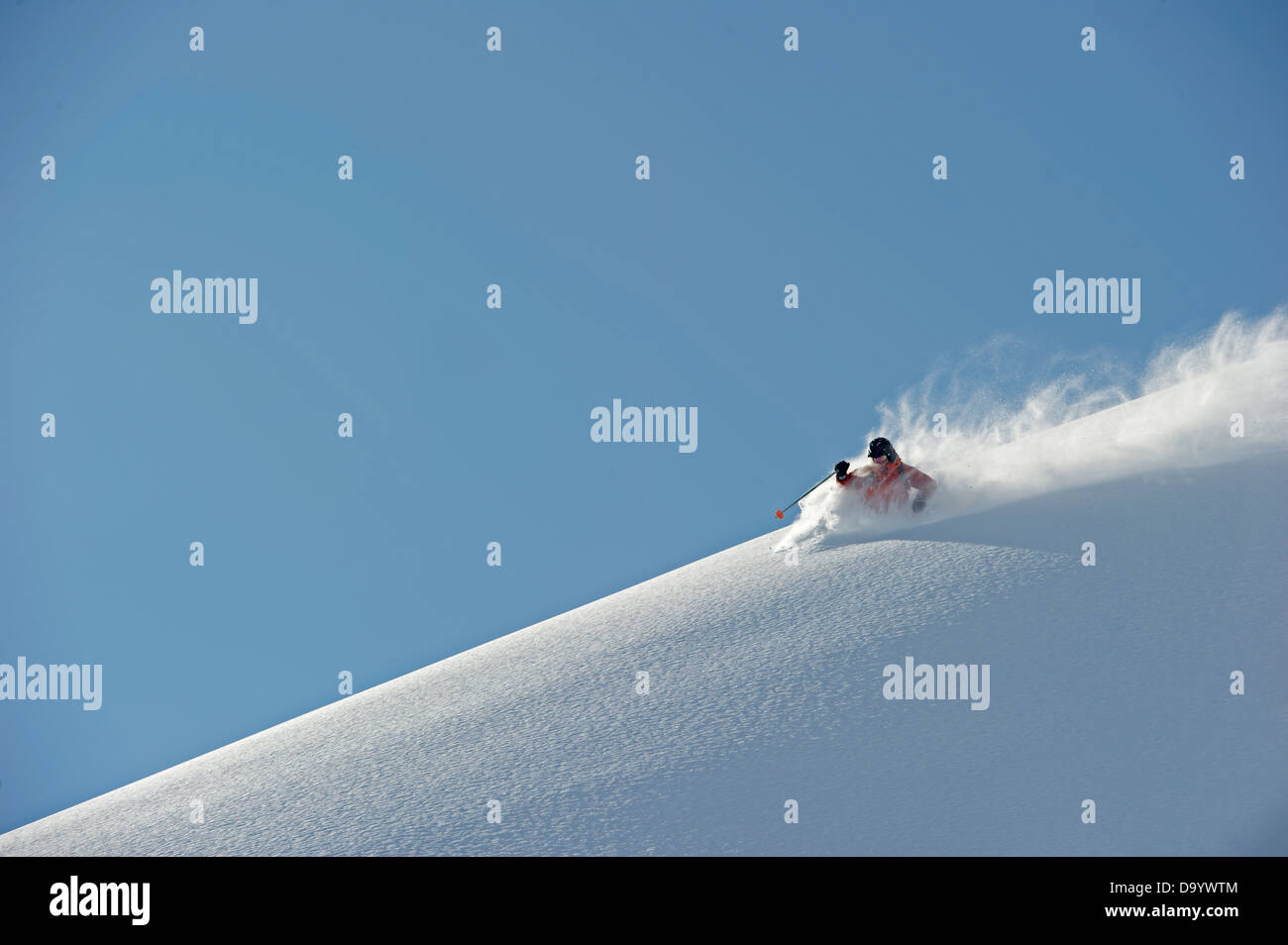 Deep powder on a 6000 foot ski run Stock Photo - Alamy