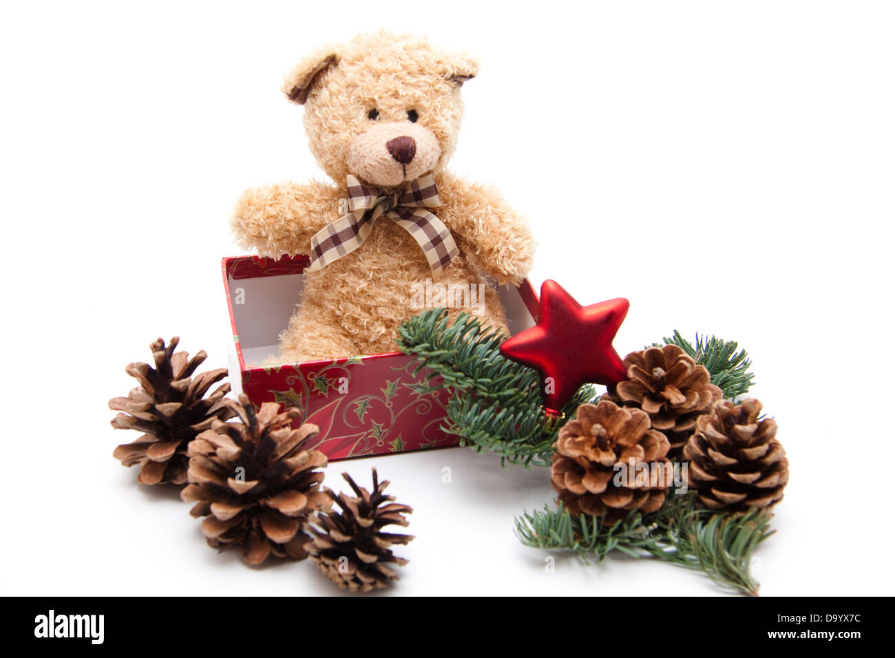 Christmas bear gift box Cut Out Stock Images & Pictures - Alamy
