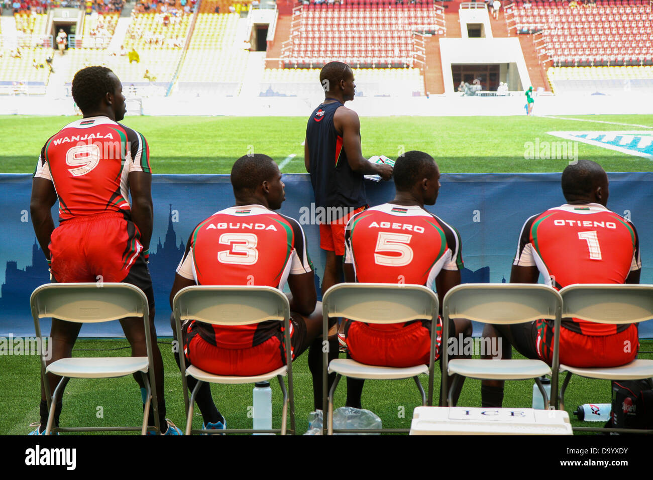 Moscow, Russia. 29th June 2013. L-R: Michael Wanjala, Patrice Agunda ...