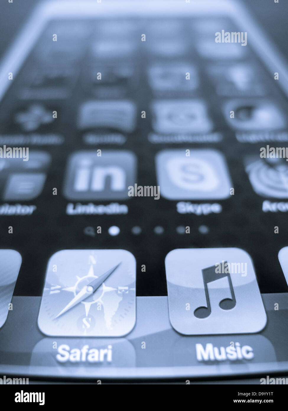Detail of smart phone screen showing many app icons apps Stock Photo ...