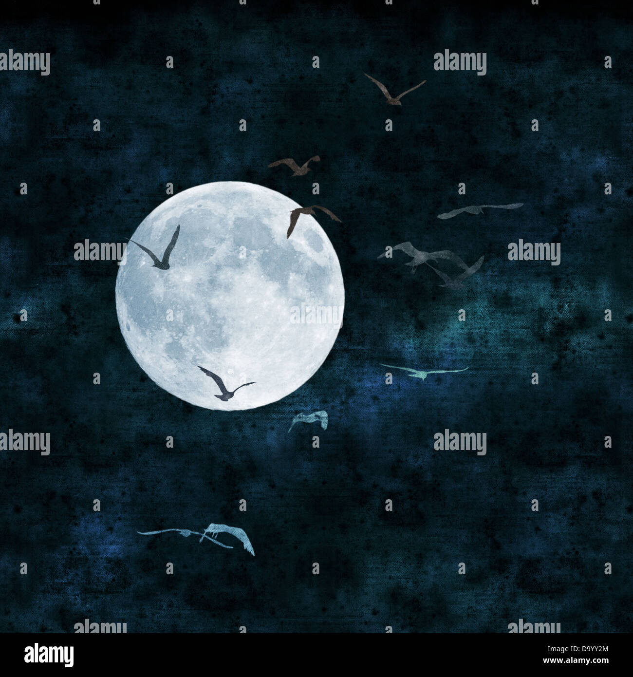 Full moon collage paper texture hi-res stock photography and images - Alamy