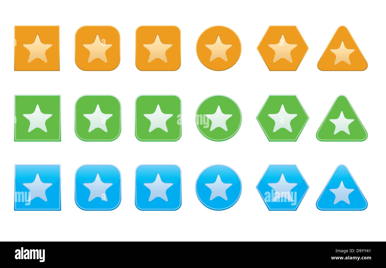 set of favorite icons of different shape Stock Photo - Alamy