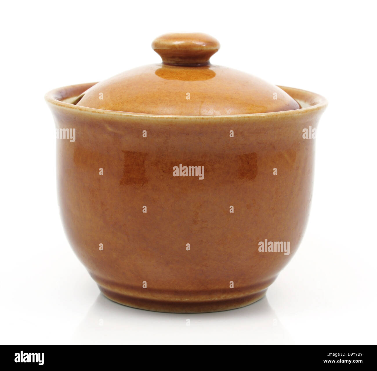 Brown bowl with lid Stock Photo - Alamy