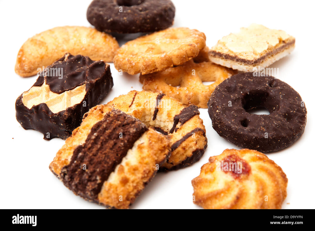assorted cookies on a white background Stock Photo - Alamy