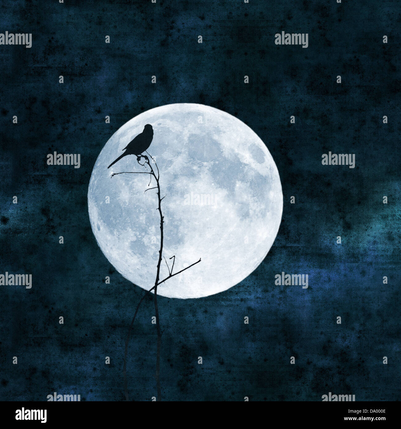 Full moon collage with paper texture hi-res stock photography and ...