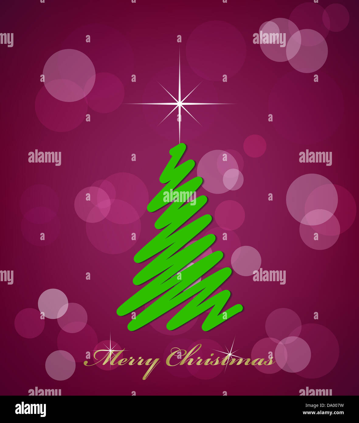 Abstract Christmas tree with shining star, illustration Stock Photo - Alamy