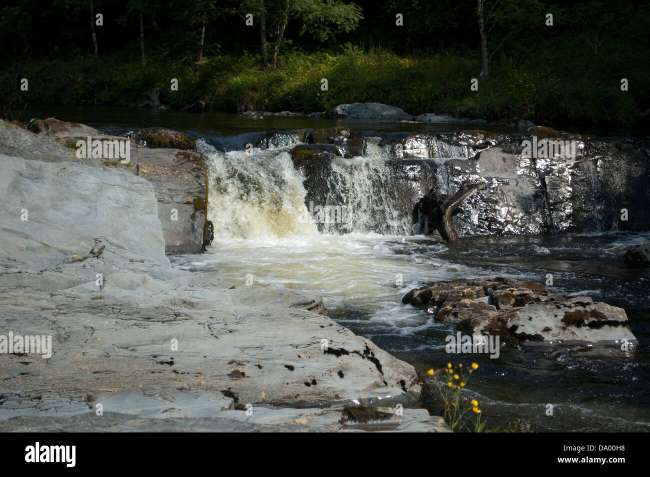 Following the River Rheidol as it flows past the mines and through the ...