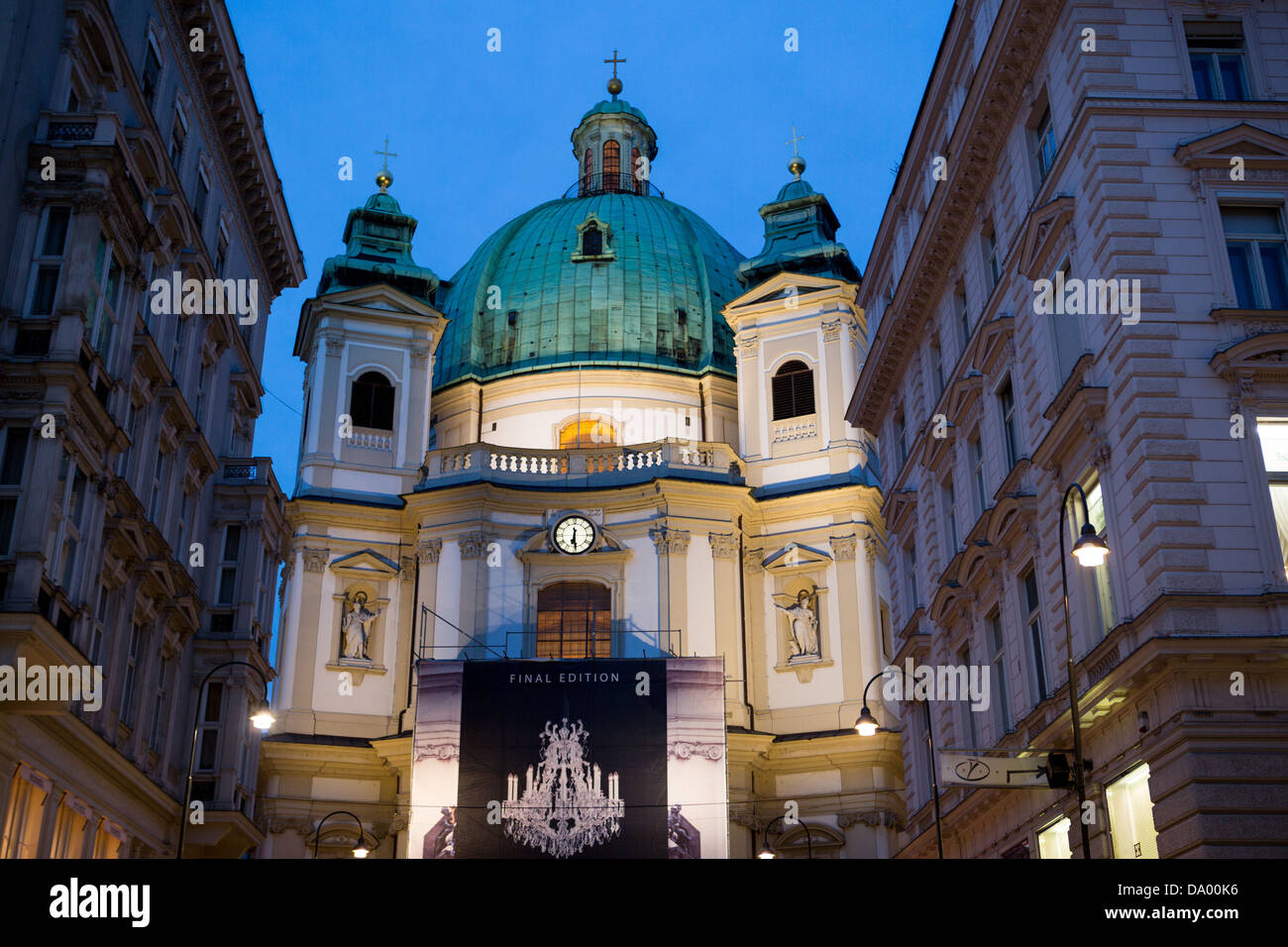 St. Peters church at night in Vienna, Austria Stock Photo - Alamy