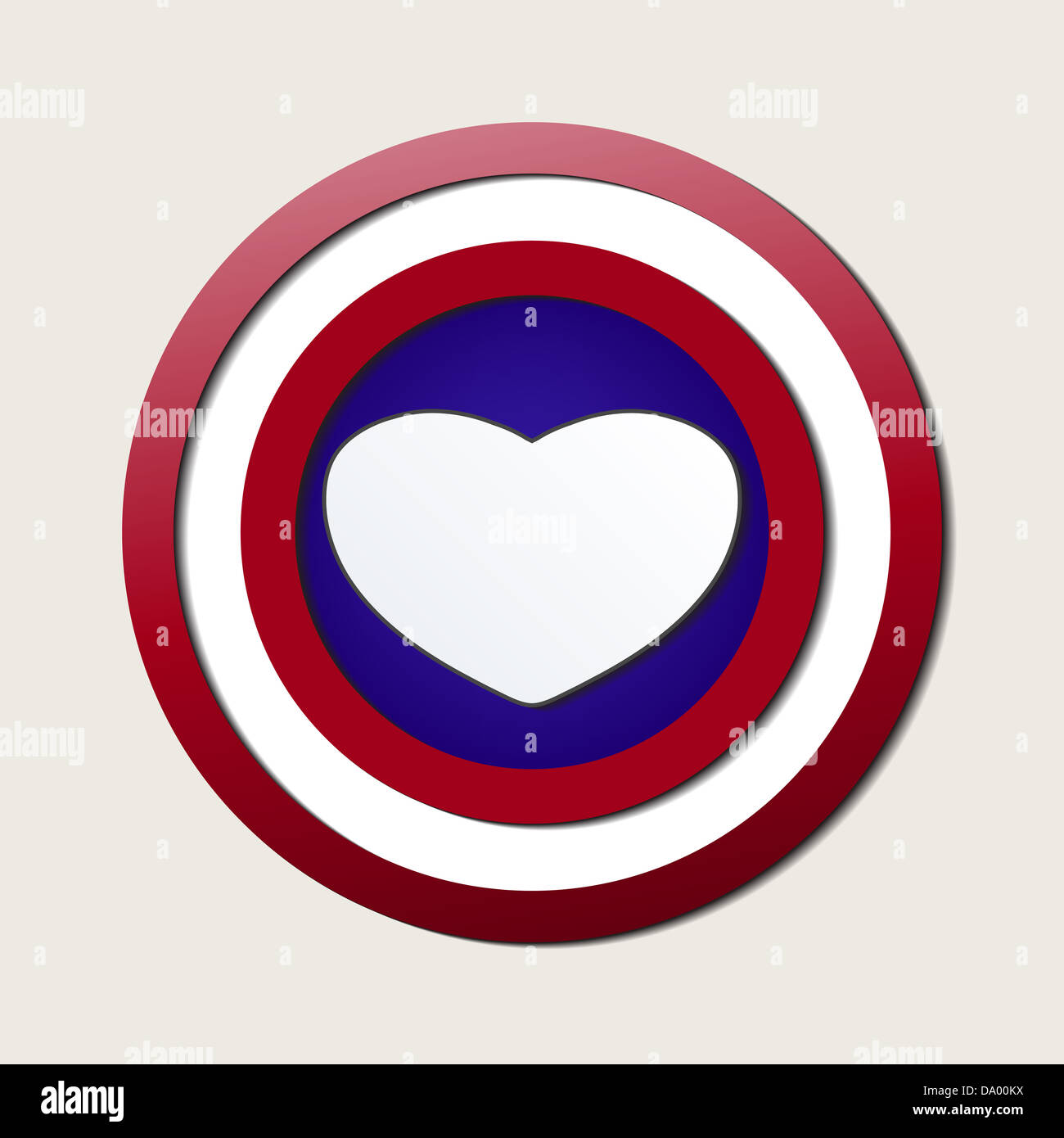 Superhero shields shaped like heart, symbol for strong love Stock Photo ...