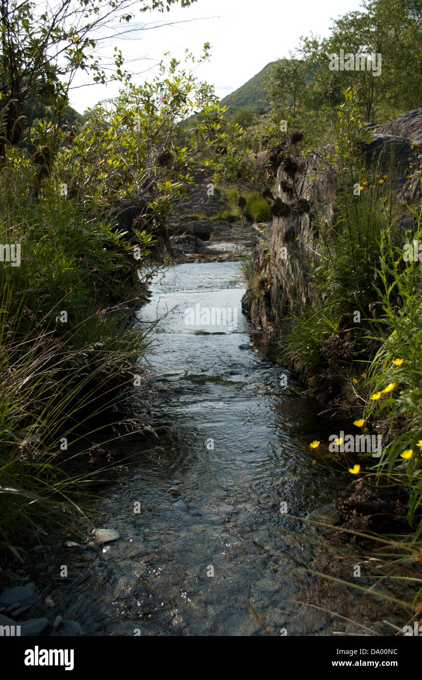 Following the River Rheidol as it flows past the mines and through the ...
