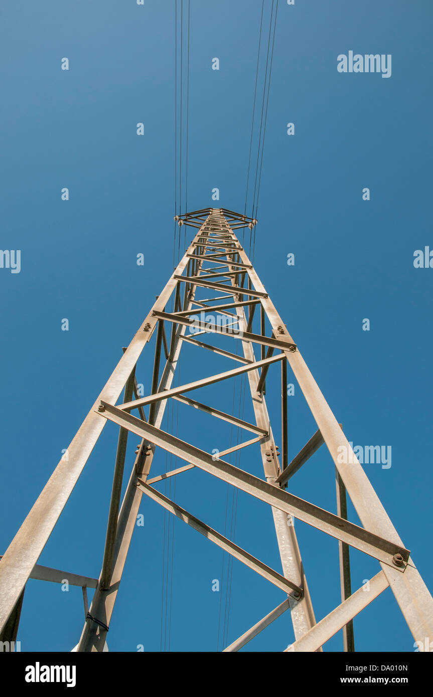 electric tower with sky background Stock Photo - Alamy