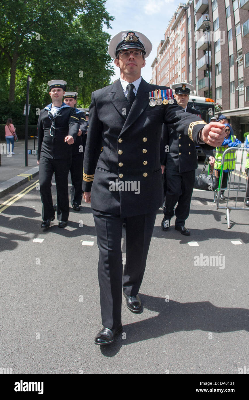 London, UK. 29th June 2013. Royal Navy participants for the annual ...