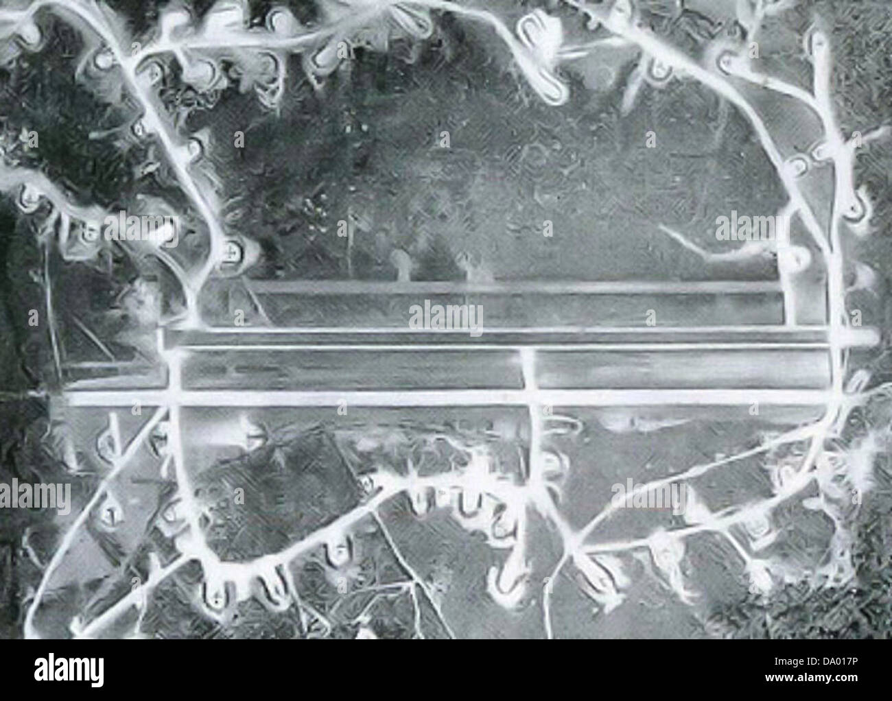 Jackson Airfield in New Guinea, shown from an overhead perspective ...