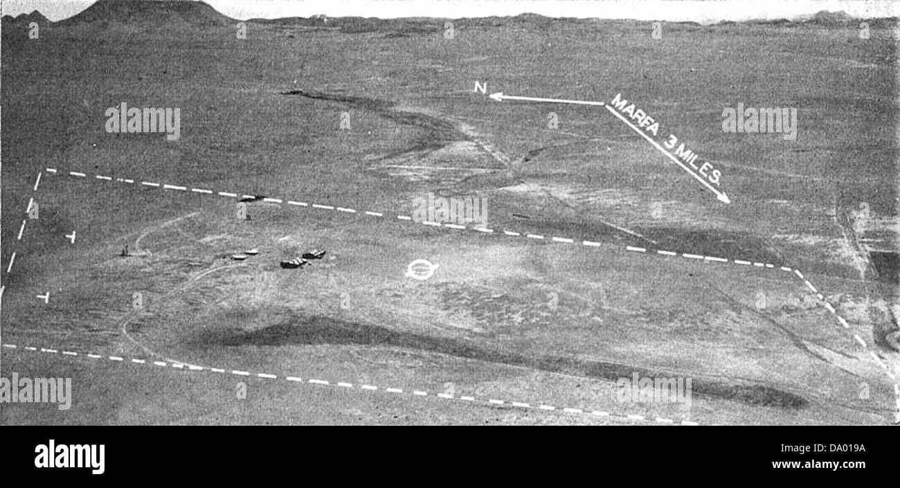 Marfa Airport, located in Texas, is depicted in a 1938 image. The ...